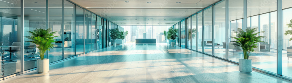 Modern office, Empty office setting encompassing a modern design with ...