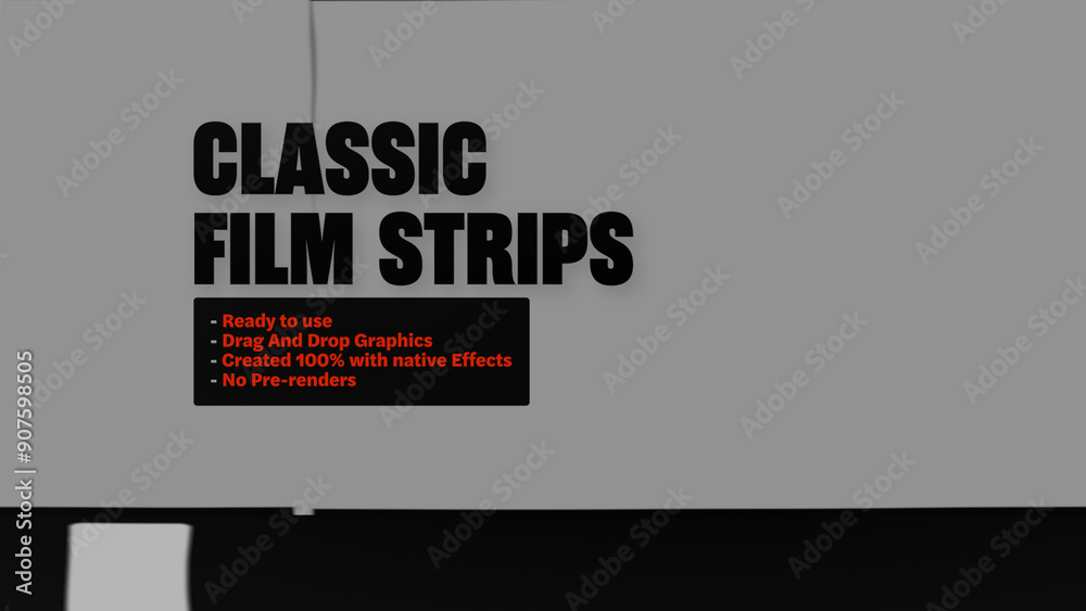 Classic Film Strip Reel Motion Overlays - Wide Horizontal Stock ...