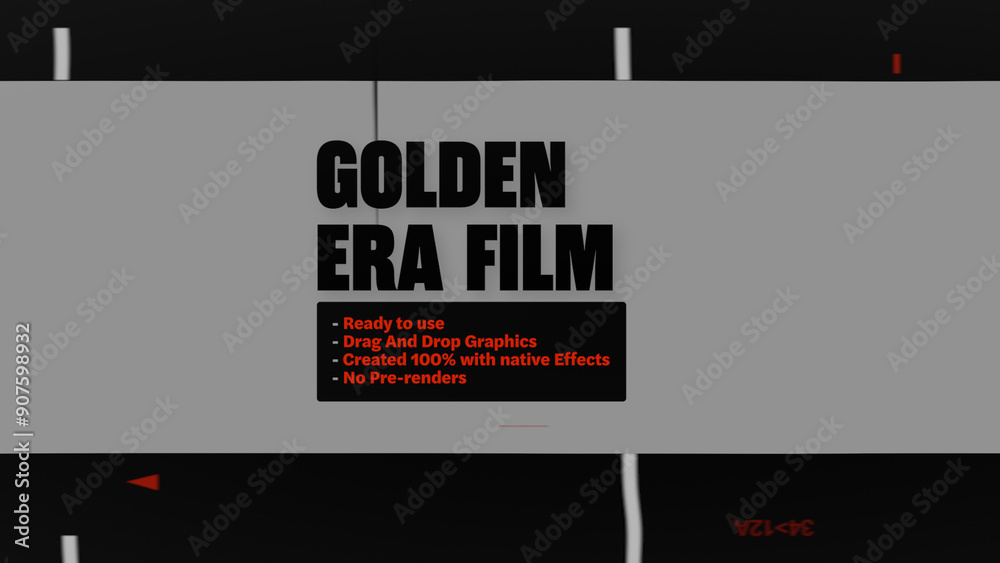 Golden Era Film Strip Reel Motion Overlays - Wide Horizontal Stock ...