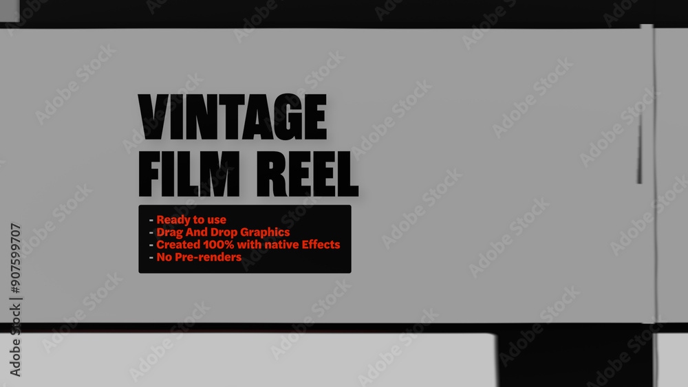 Vintage Border Film Strip Reel Motion Overlays - Wide Horizontal Stock ...