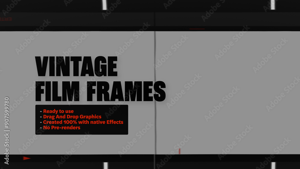 Vintage Frames Film Strip Reel Motion Overlays - Wide Horizontal Stock ...
