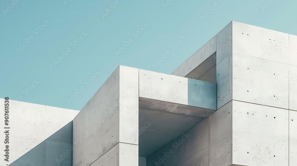 Geometric Architecture Detail Modern Concrete Structure Building Abstract Concrete Architecture