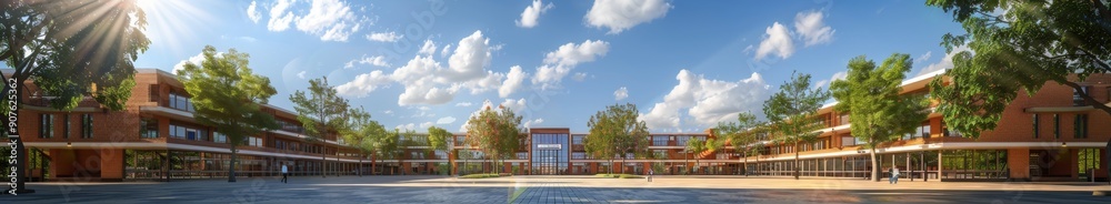 American School Building Exterior Concept: A Modern Architectural ...