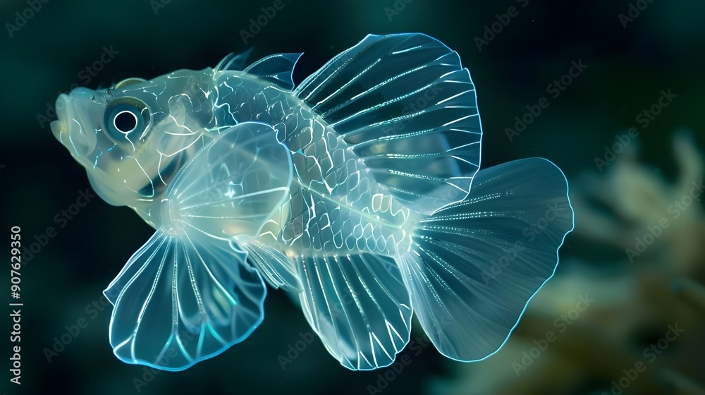 Discover the wonder of a fish illuminated with bioluminescent patterns ...
