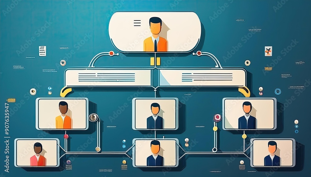 Organization chart and hierarchy structure employees in the company ...