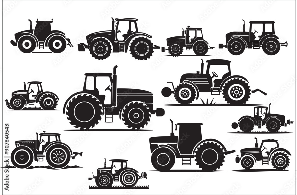 tractor vector silhouette, john deere tractor silhouette, Tractor ...
