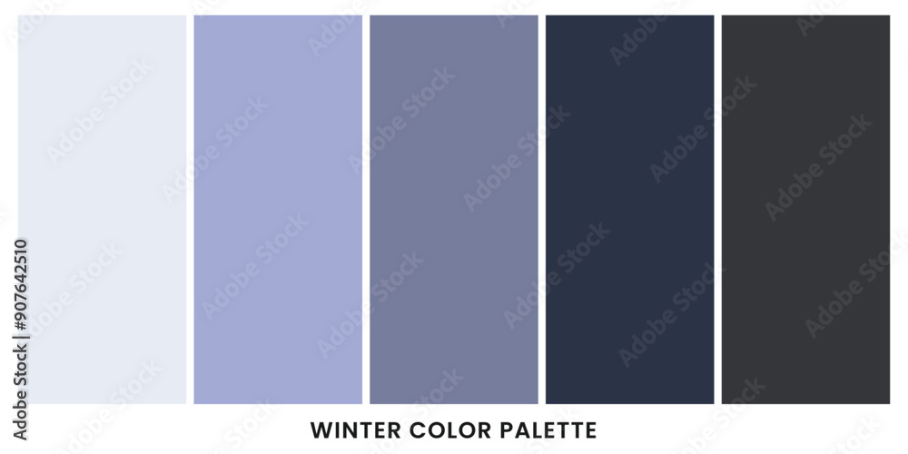 Set of trendy winter color template. Collection palette of flat style ...