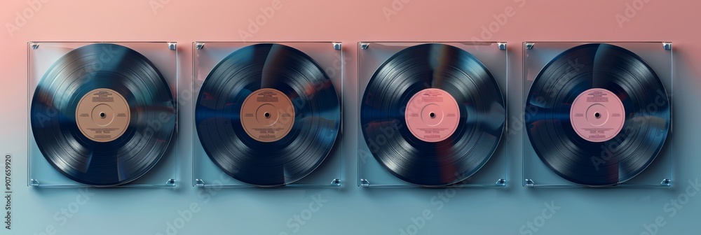 Vinyl Revival: A Framed Record Album Cover with Shrink Texture Overlay ...