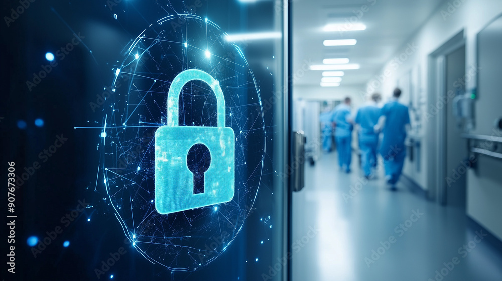 In a hospital, the padlock icon symbolizes the importance of keeping ...