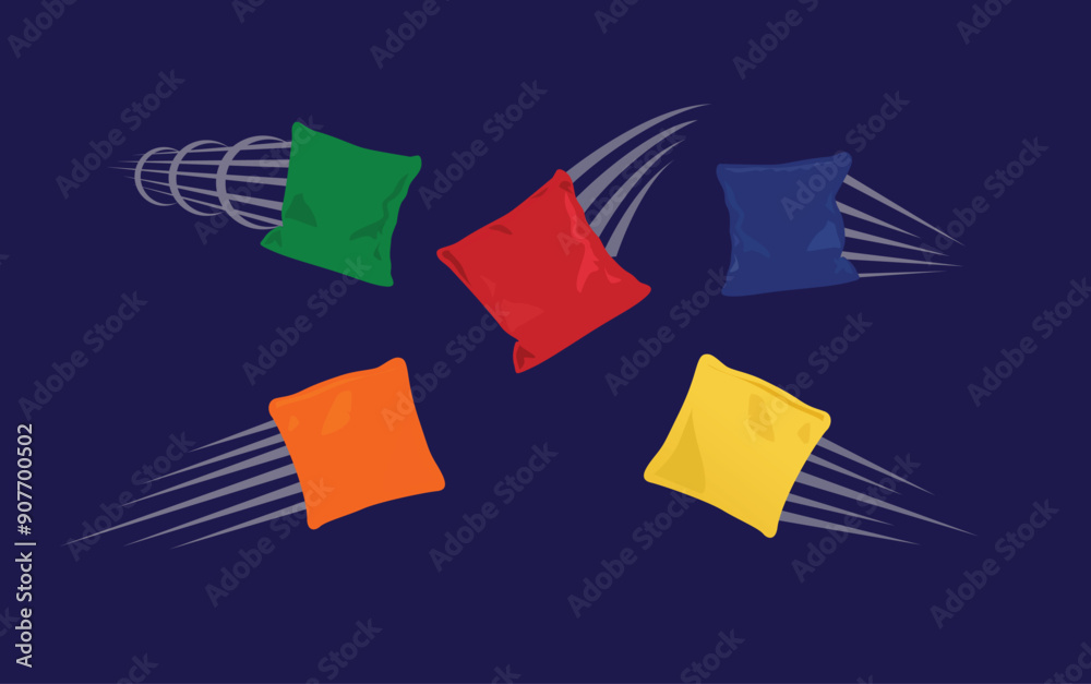 Premium editable vector file of cornhole bag and motion graphic symbol ...