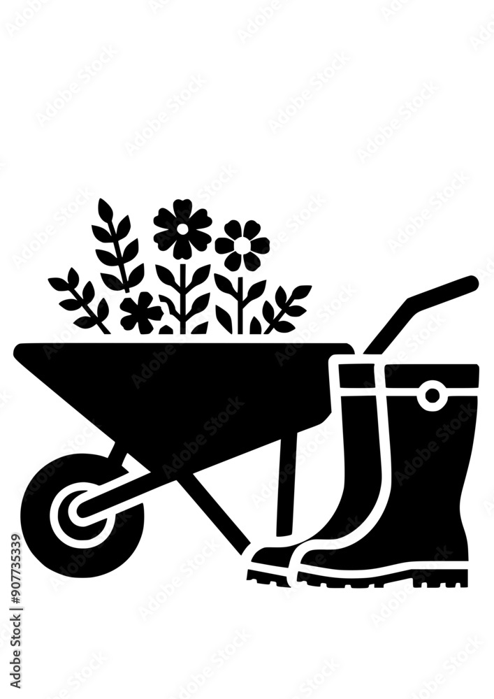 Garden tools SVG, Garden Cart SVG, Gardener SVG, Axe, Pruner, Rake ...
