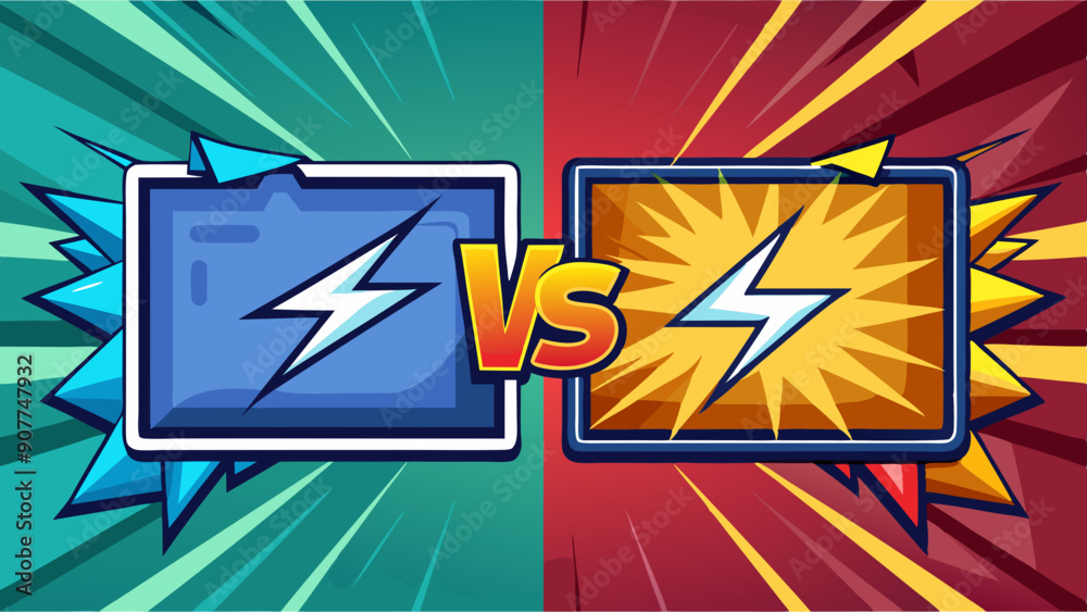 Comic versus background. Vs challenge frame in comics book, game ...