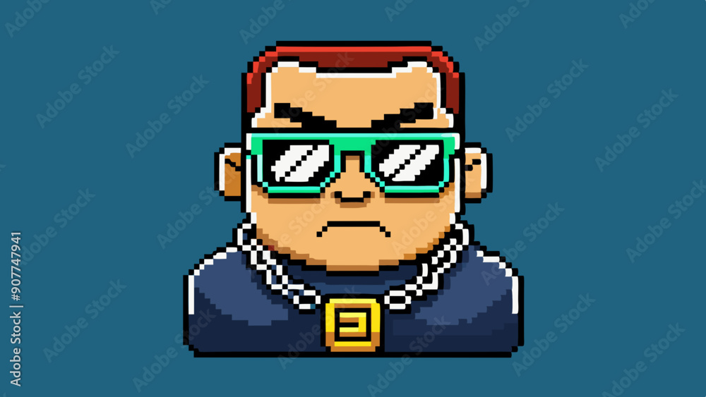 Vetor de Pixel glasses. Thug life sunglasses meme, like a Boss. Comic 8 ...