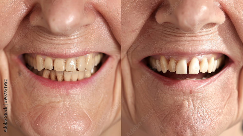 Before after comparison of removable telescopic dentures for upper ...