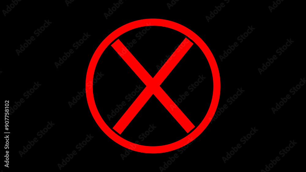 Red cross mark on black background, Cross mark. Cross symbol. Stock ...