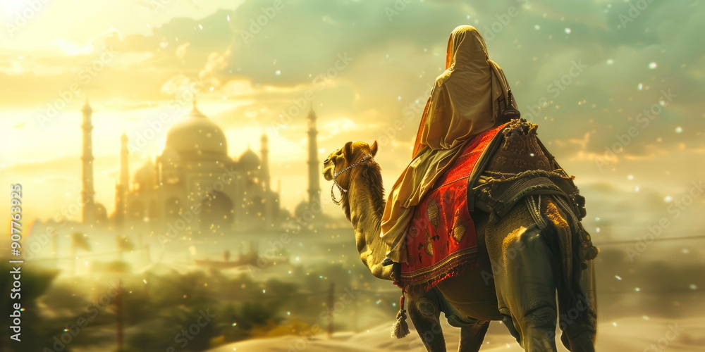 camel and its rider, symbolizing the journey of the Prophet Ibrahim ...