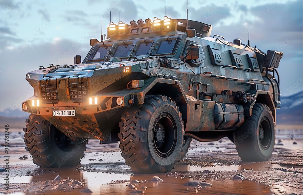 military vehicle. 4x4 apc, high tech details. next generation ifv with ...