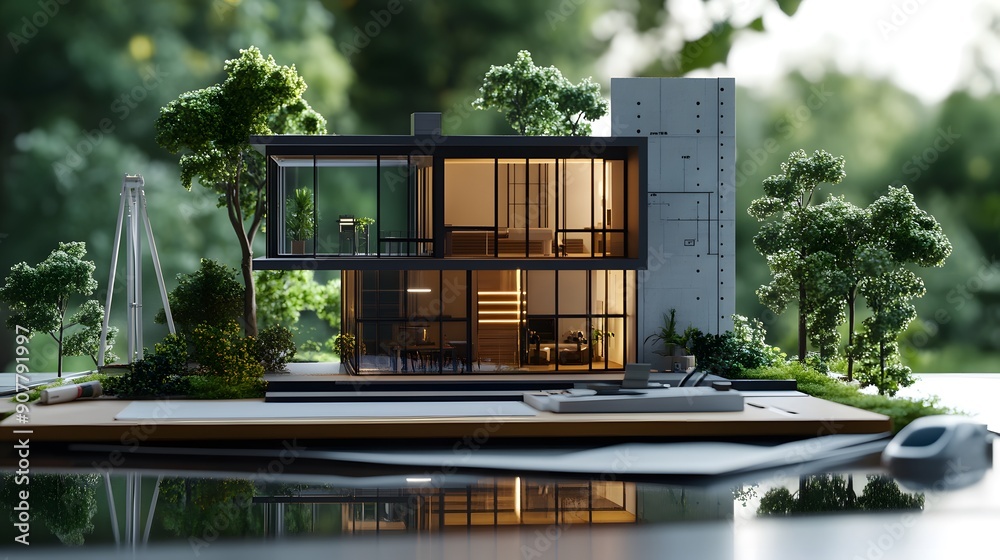 Architect or engineer are designing house, modifying plan, creating ...