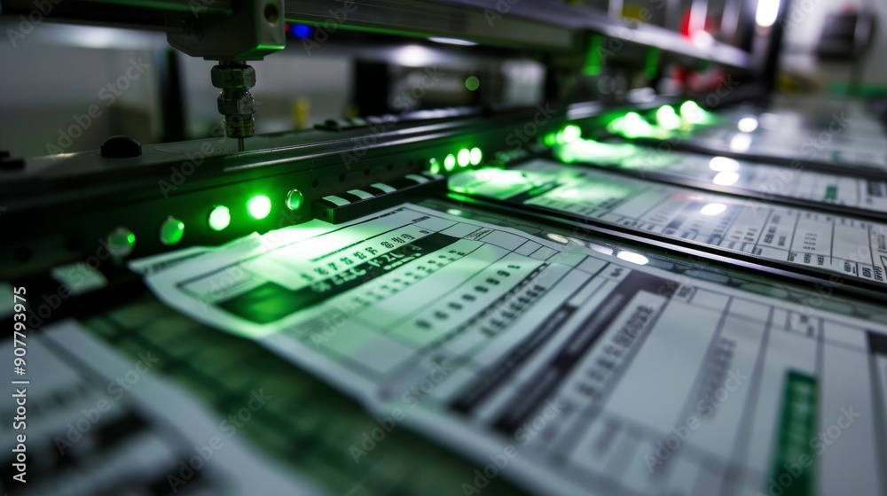 Electronic Voting Machine Successfully Scanning Ballot with Green ...