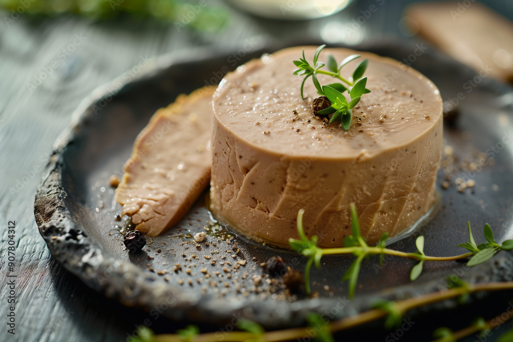 foie gras pate. A specialty food product made of the liver of a duck or goose. Stock Photo ...