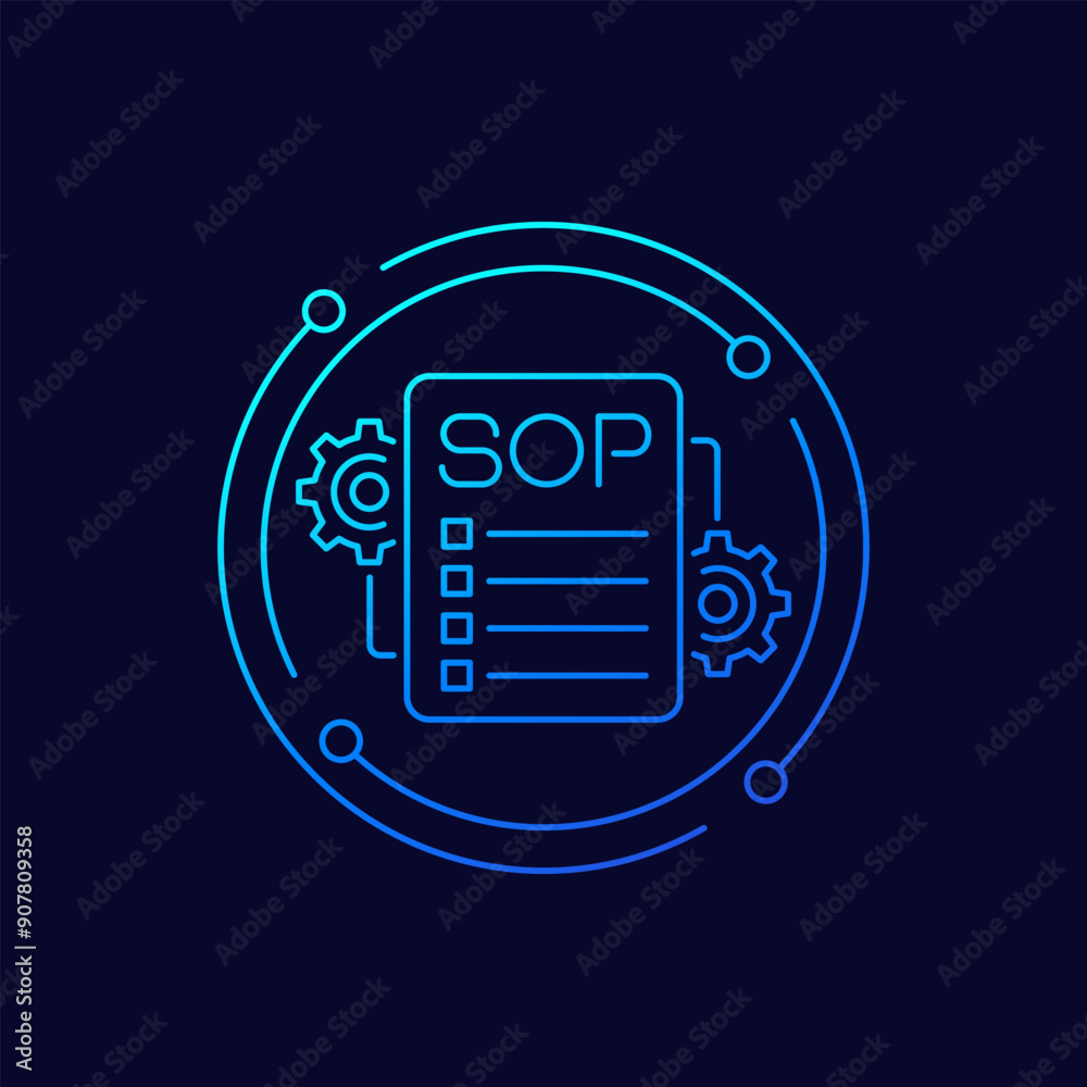 SOP icon, Standard Operating Procedure linear design vector de Stock ... SOP icon, Standard Operating Procedure linear design vector de Stock ...