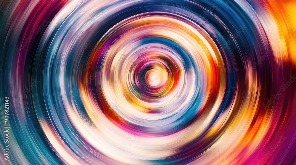 Artistic background with concentric circles of various colors, creating ...