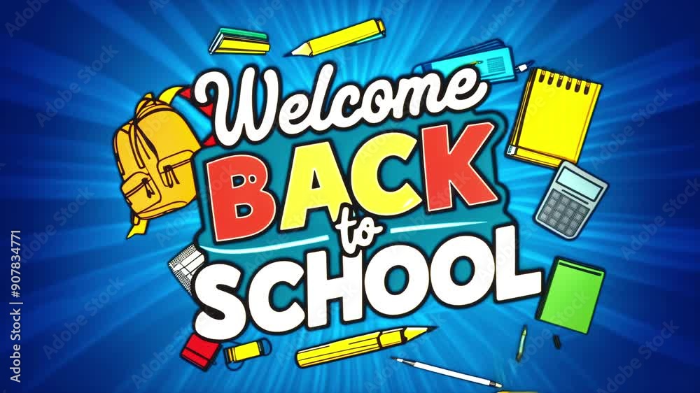 Welcome Back to School: Colorful Animation with School Supplies ...