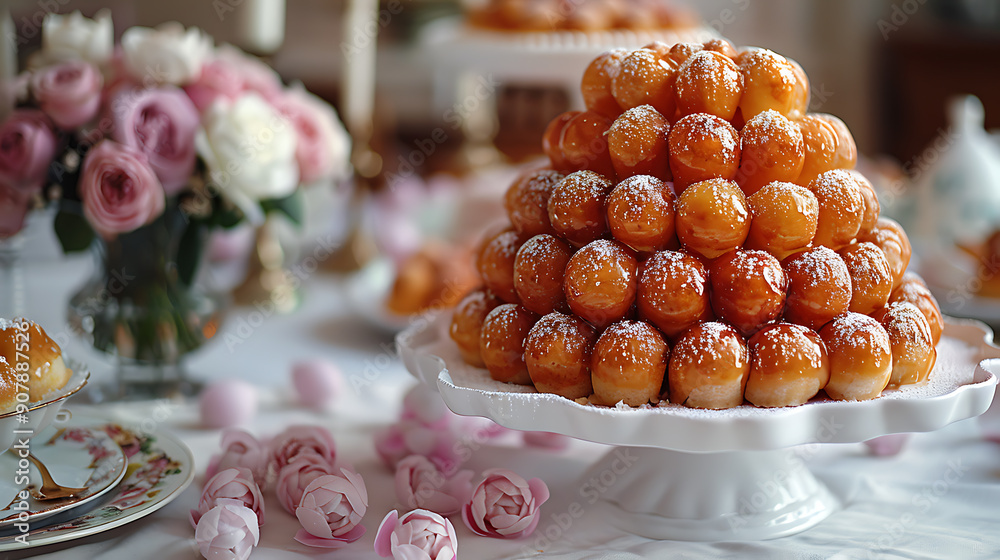 Birthday celebration Bordeaux France marvel croquembouche crowned spun ...