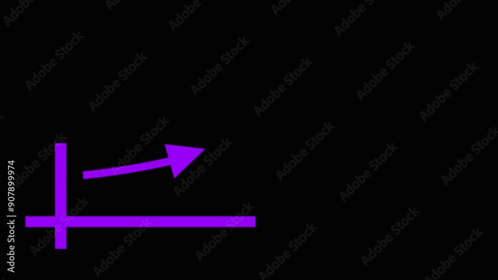 Business chart with purple color arrow symbol. Profit growing sign ...