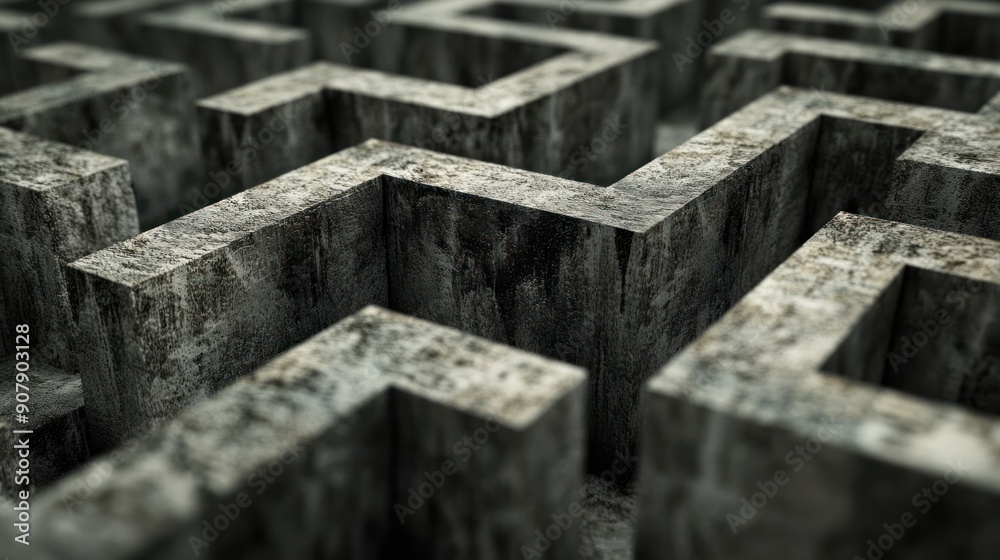 Intricate Gray Concrete Maze - A detailed view of an intricate gray ...