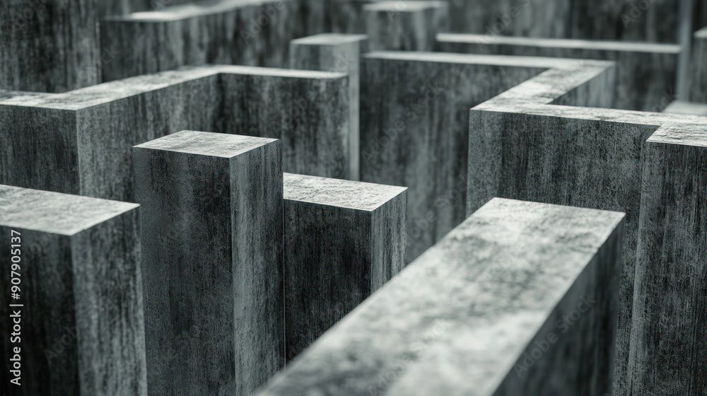 Intricate Gray Concrete Maze - A detailed view of an intricate gray ...