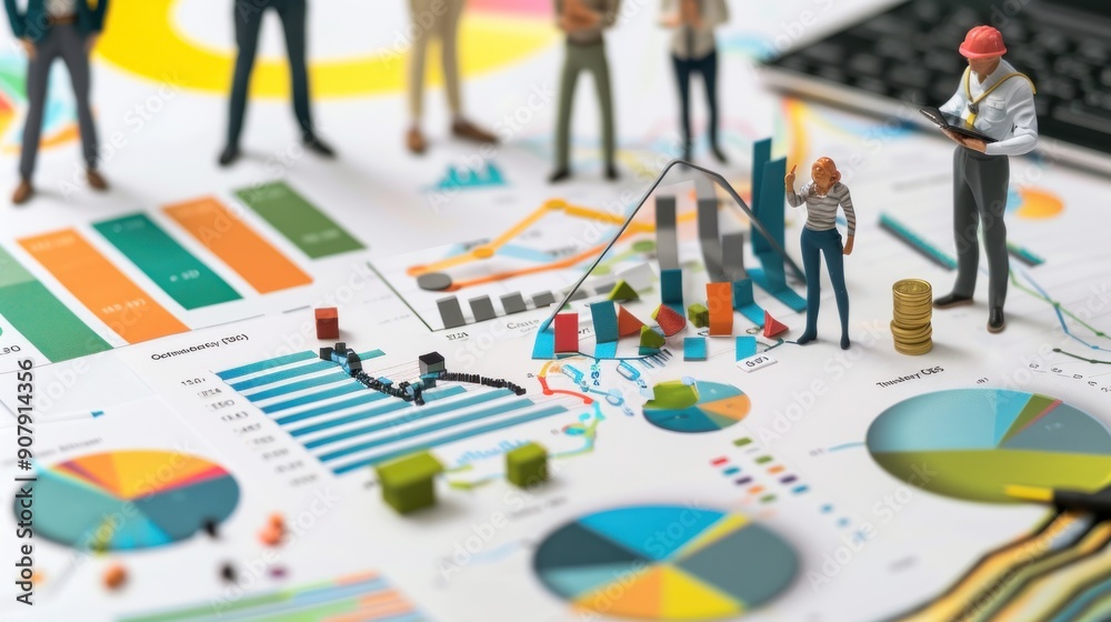 Foto de Generate a photo realistic image of a construction project team managing financial costs ...