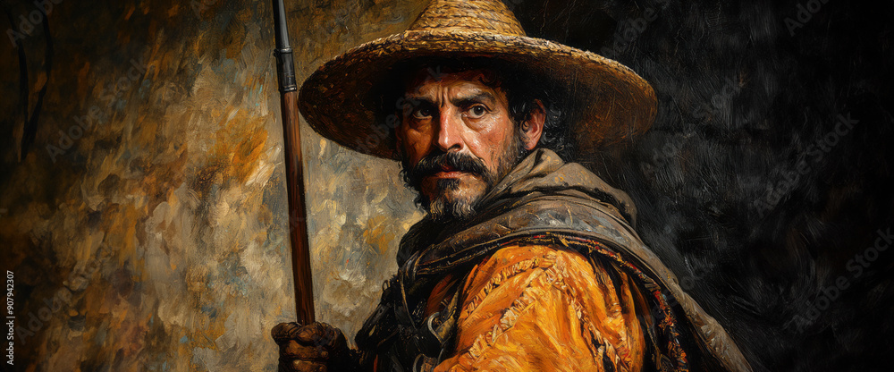 Spanish Tercios Soldier: Brave Warrior in the Storm with Pica Spear ...