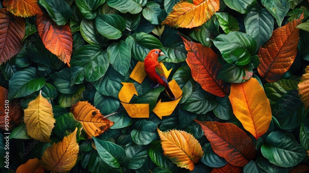 Postcard Mockup with Leaf Recycling Symbol and Ample White Space Stock ...