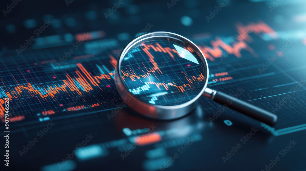 Explore a pixel art depiction featuring a magnifying glass analyzing ...