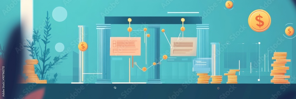 This illustration symbolizes financial growth, investment strategies ...