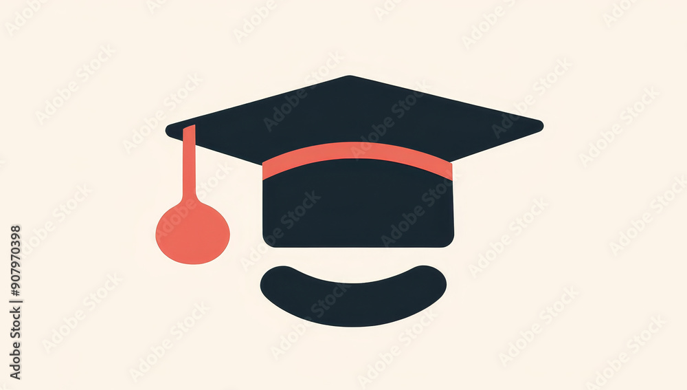 Graduation Cap with Smiling Face Icon - A graduation cap with a smiling ...