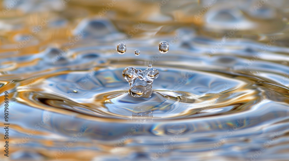 Clear Water drop with circular waves, Water drop impact, Water drop ...