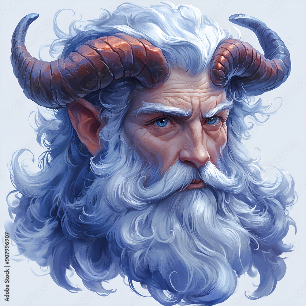 image features an elder mythical figure with a wise and powerful ...