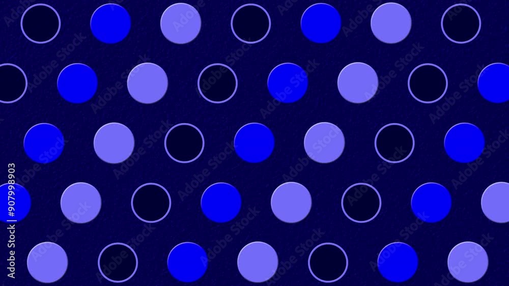 Blue looping geometric animation.Background with circles with shades of ...