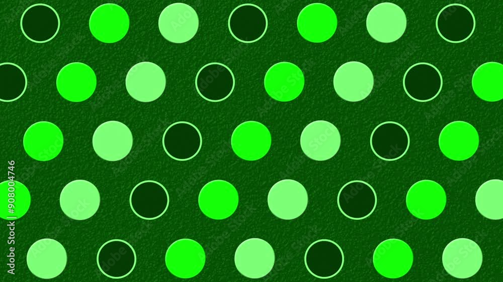 Green looping geometric animation.Background with circles with shades ...