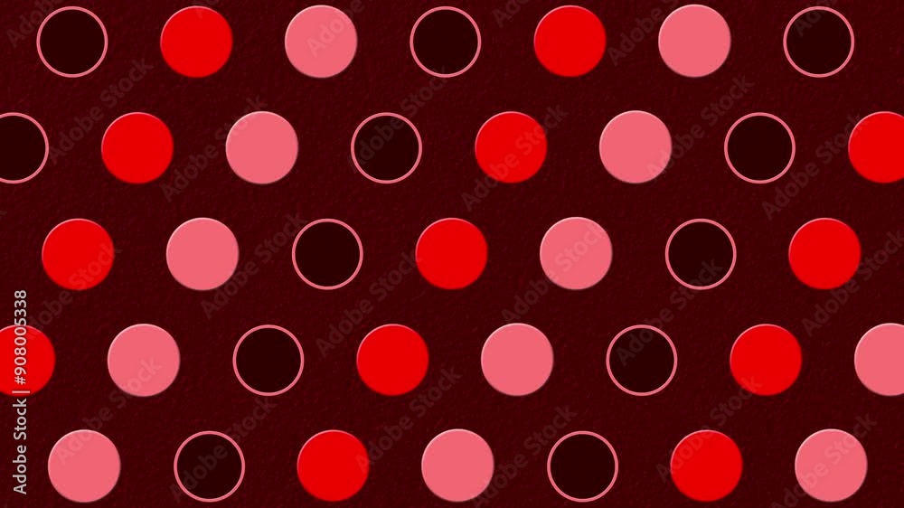 Red looping geometric animation.Background with circles with shades of ...