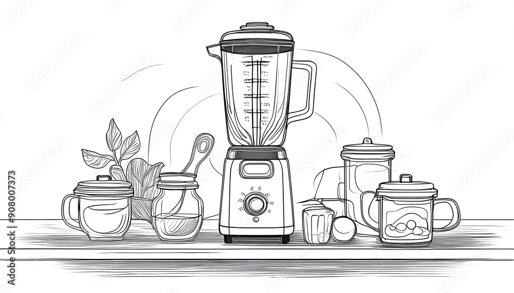 One line drawing and continue for blender on digital art concept ...