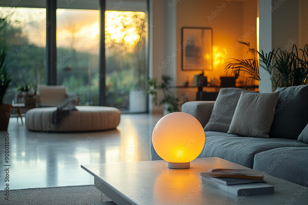 Minimalist design featuring smart lighting that adjusts brightness and ...