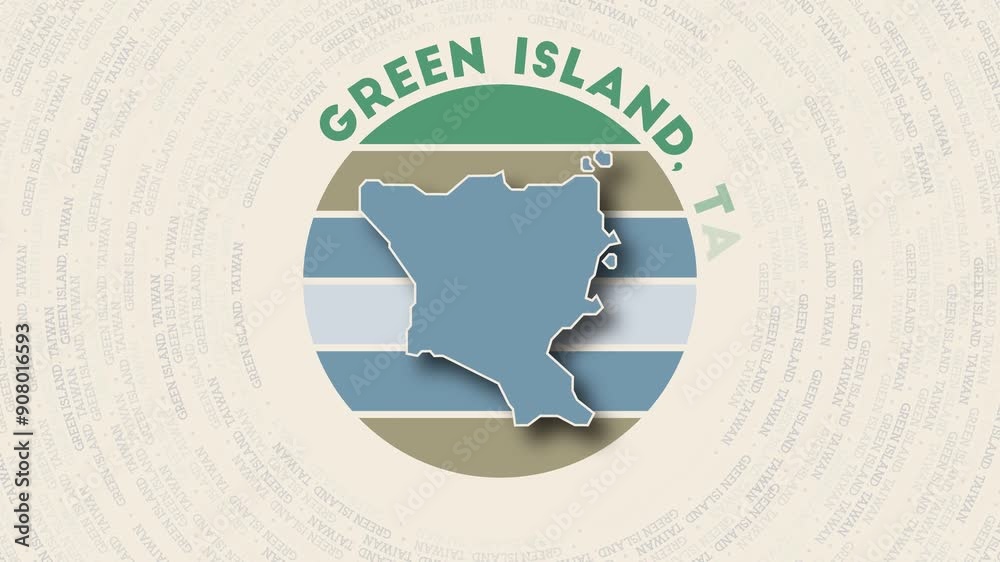 Green Island, Taiwan logo intro. Badge with the circular name and ...