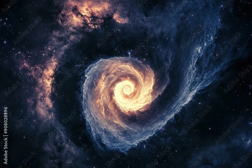 Captivating view of a spiral galaxy vortex with detailed stars and ...