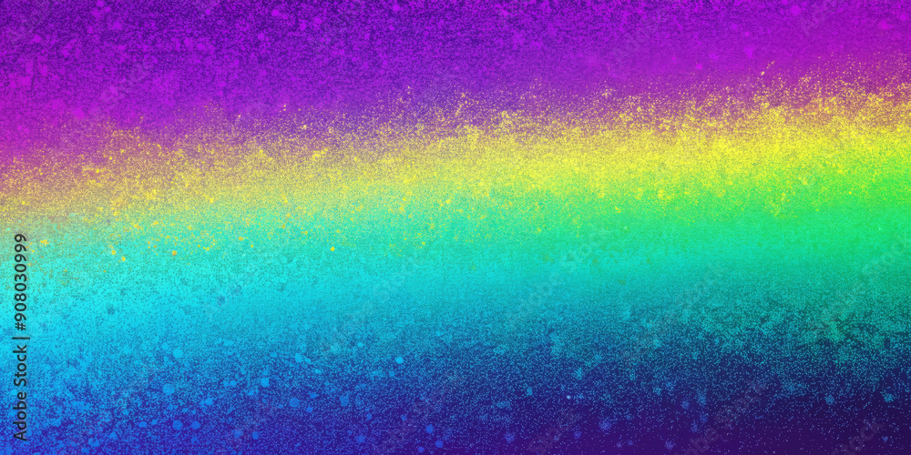 Vibrant mix of colors sweeps horizontally,from purple at the top to ...