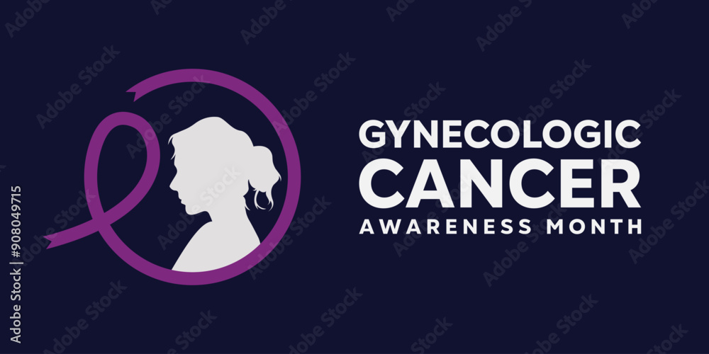 Gynecologic Cancer Awareness Month. Ribbon and woman. Great for cards ...