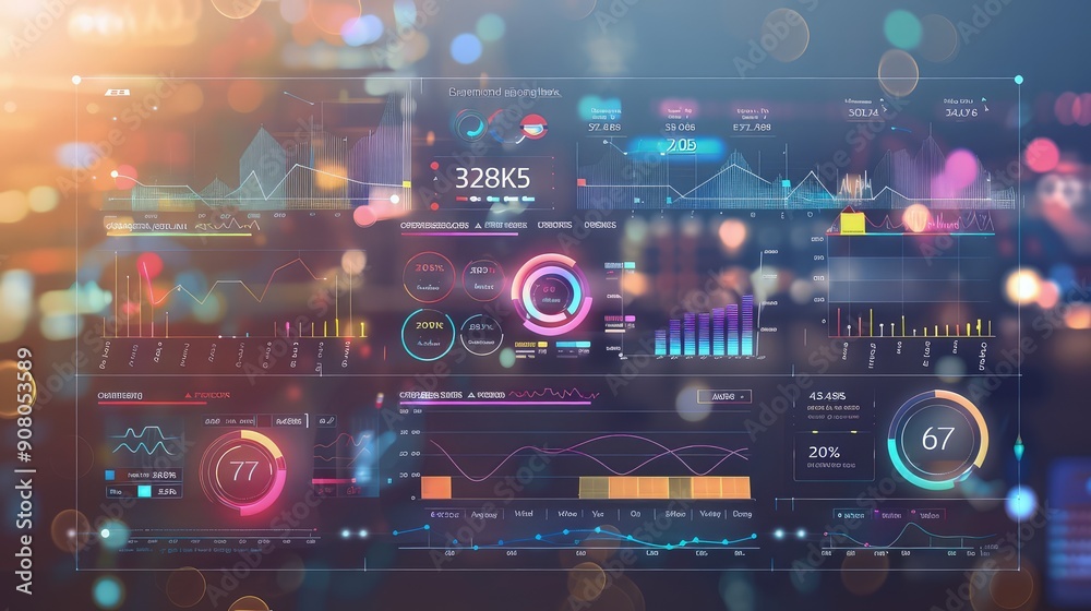 A high-tech digital dashboard focusing on customer analytics, featuring ...