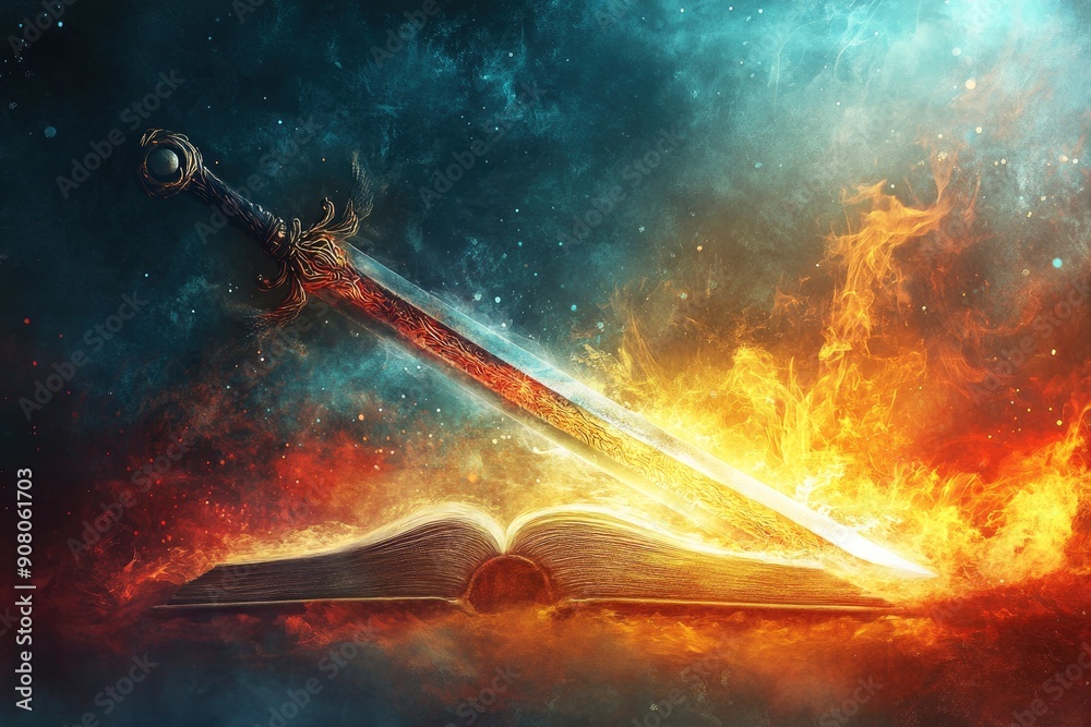 Sword of the spirit. Holy bible. For the word of God is living and ...